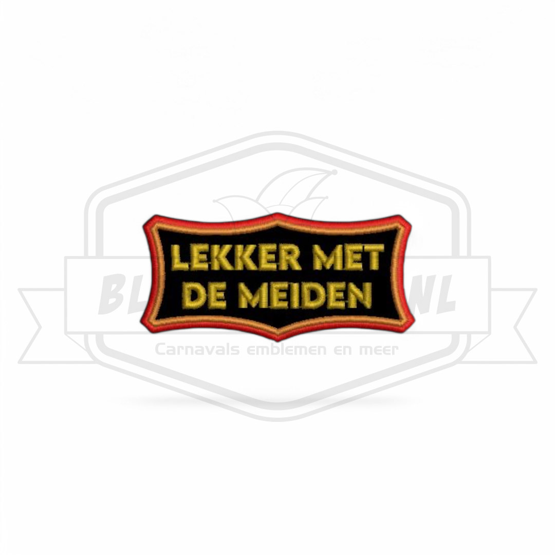 Embleem Lekker met de meiden Rood / Oranje - Bleftplekke.nl